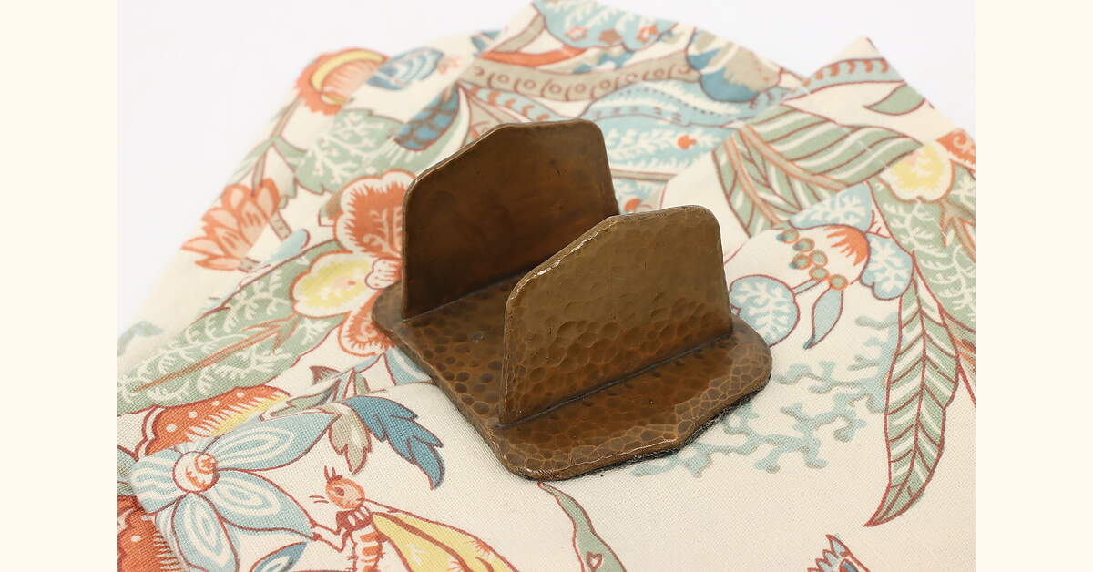 Farmhouse Vintage Hand Hammered Copper Craftsman Napkin Holder