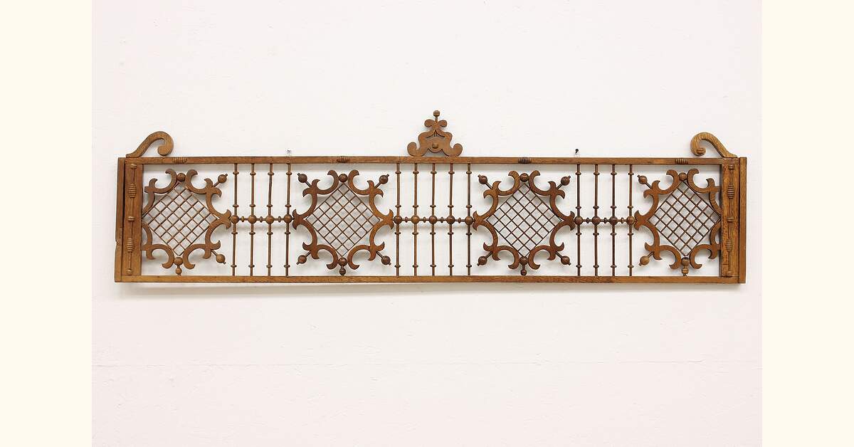 Victorian Antique Oak Architectural Salvage Fretwork Panel Fragment