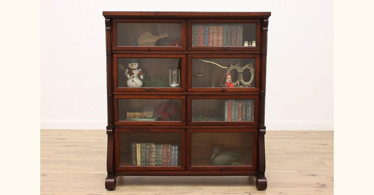 Empire Mahogany Double Wide 4 Stack Bookcase or Display, Macey