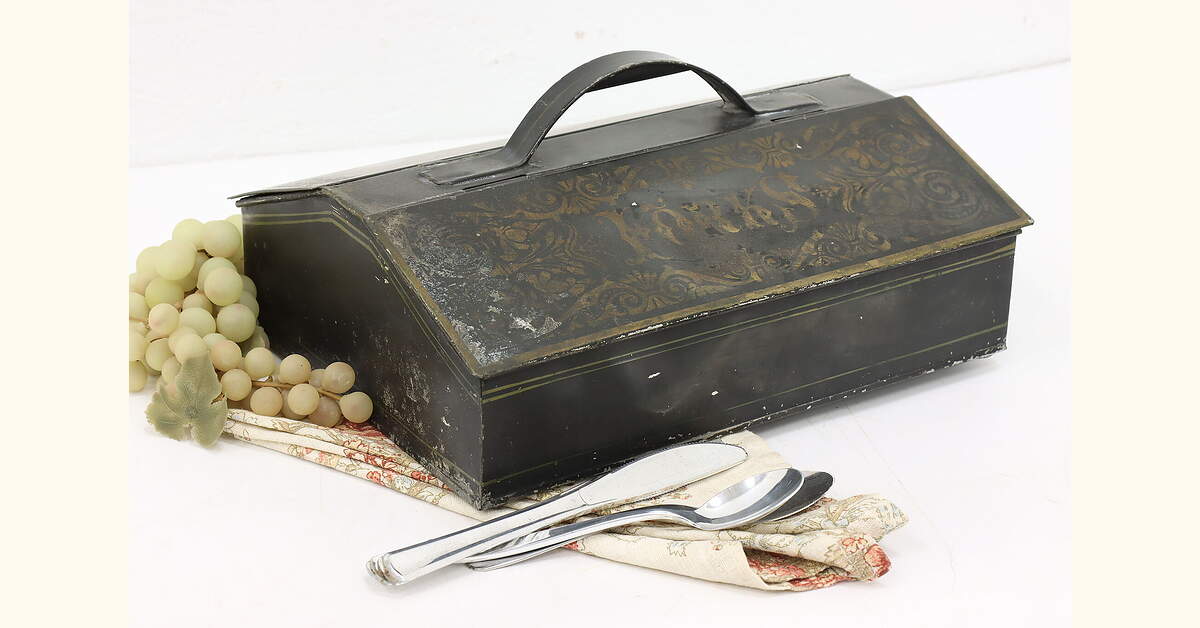 Victorian Farmhouse Antique Knife & Fork Utensil Box Pat 1865