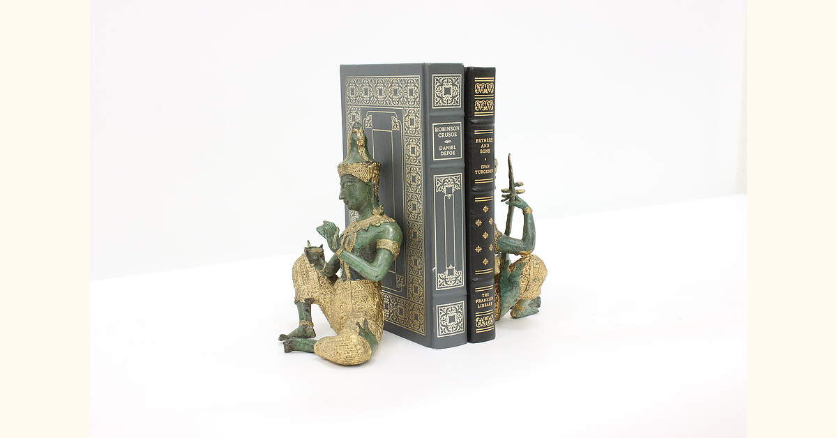 Pair of Traditional Statues Thai Bronze Sculptures