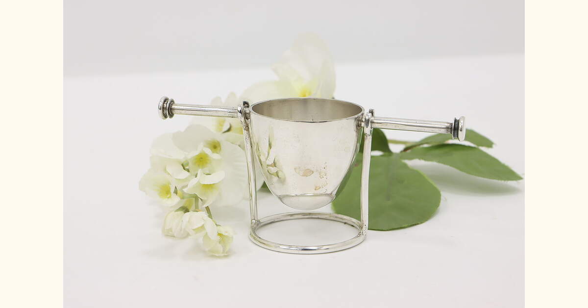 Absinthe or Alcohol Tipping Jigger Antique Silverplate Stand, Argentina