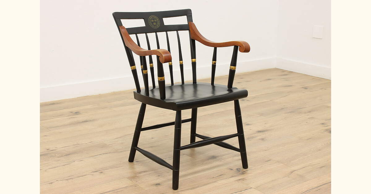 Harvard Veritas Truth Motto Vintage Birch Office Desk Chair