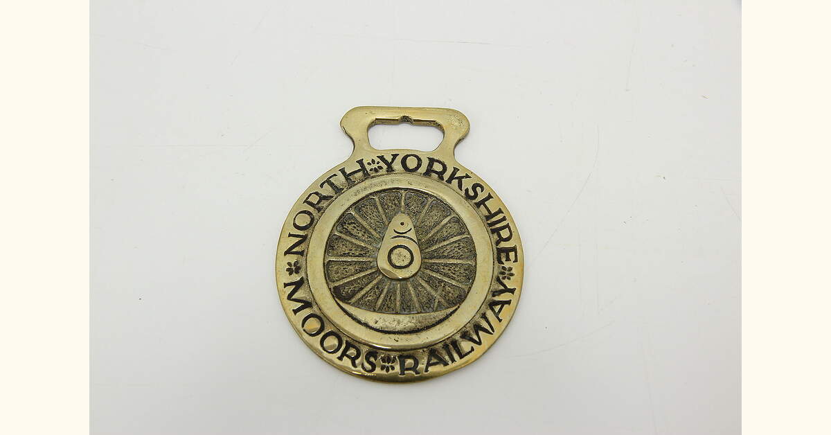 Horse Vintage Brass Harness Medallion, Railway