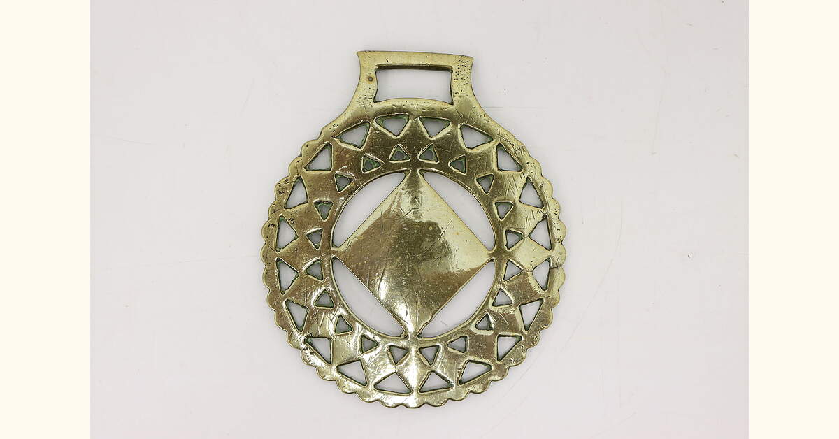 Horse Antique Brass Harness Medallion