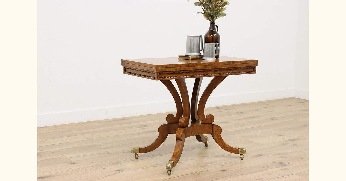 Georgian Design Vintage Flip Top Console or Game Table Baker