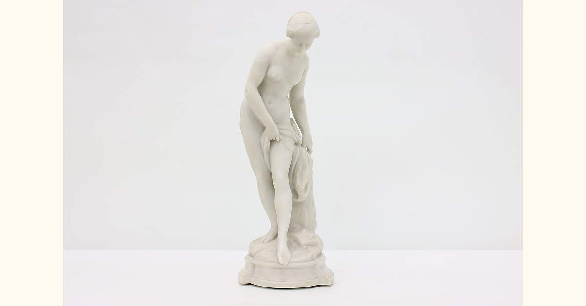 The Bather Antique French Marble Sculpture after Falconet