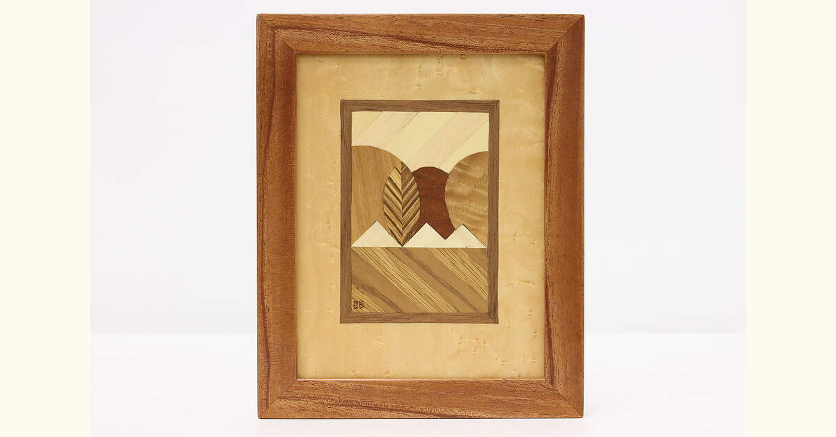 Trees Original Marquetry Wall Plaque Bodden 7.5"