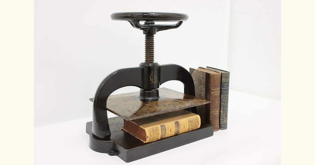 Victorian Salvage Antique Cast Iron Bookbinder Book Press