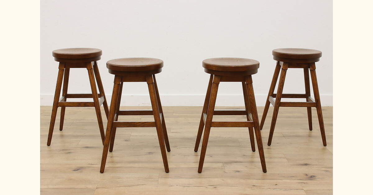 Set of 4 Farmhouse Vintage Bar or Counter Stools, Buckstaff