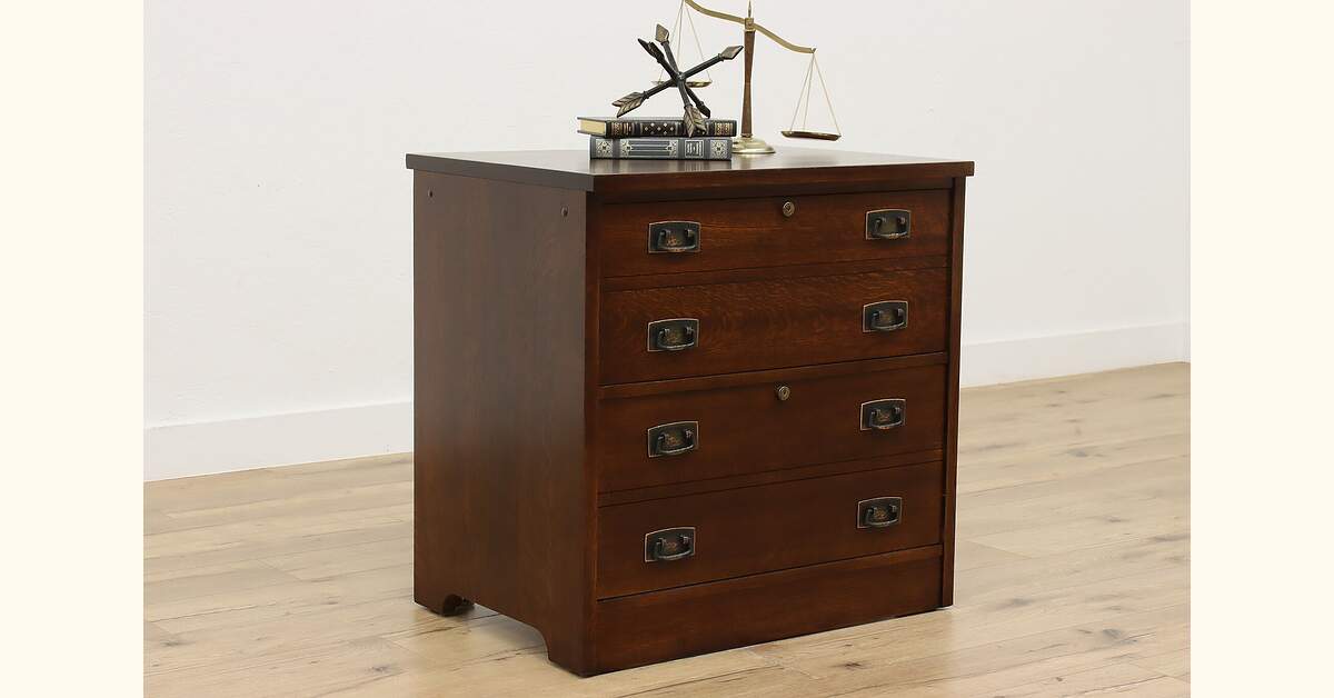 Stickley Vintage Craftsman Design Oak Office File Cabinet