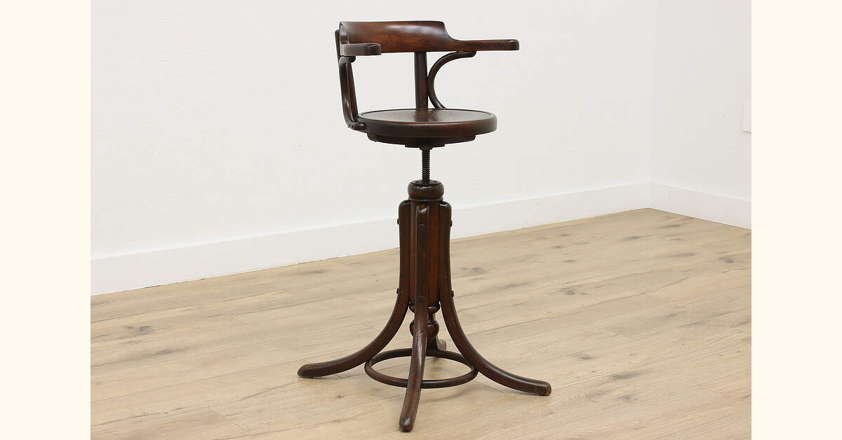 Victorian Antique Drafting or Architect Swivel Stool, Fishel