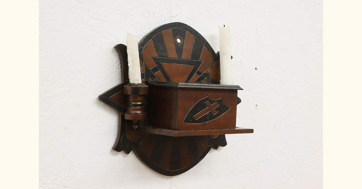 Victorian Wall Hanging Carved Walnut Last Rites Box