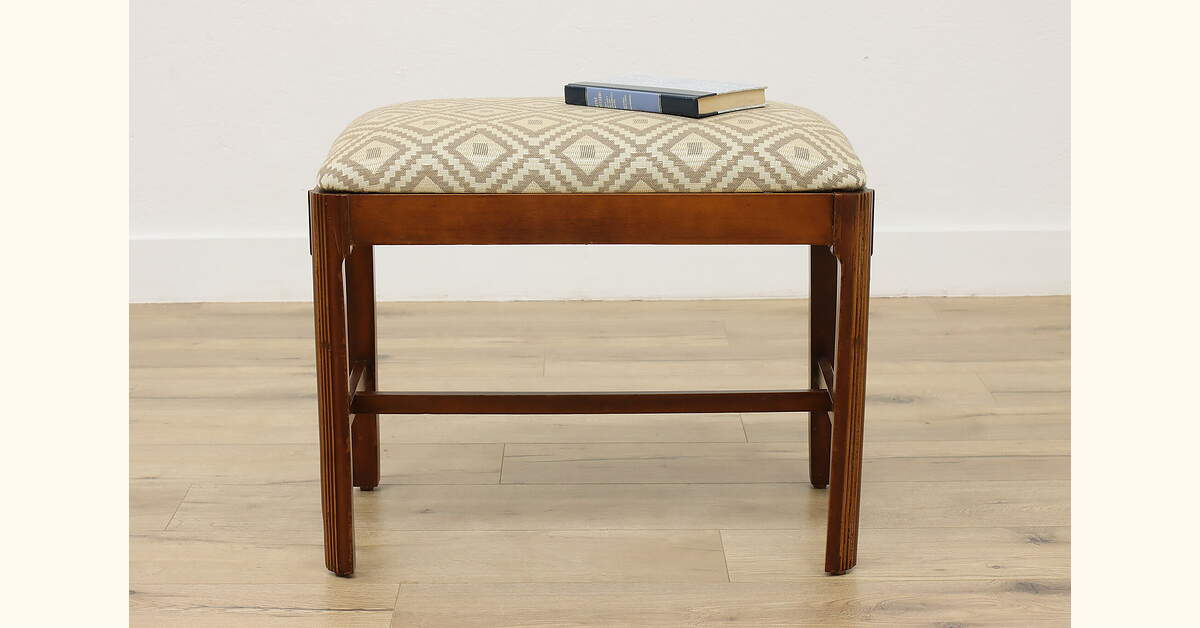 Art Deco Vintage Birch Vanity, Boudoir or Hall Bench