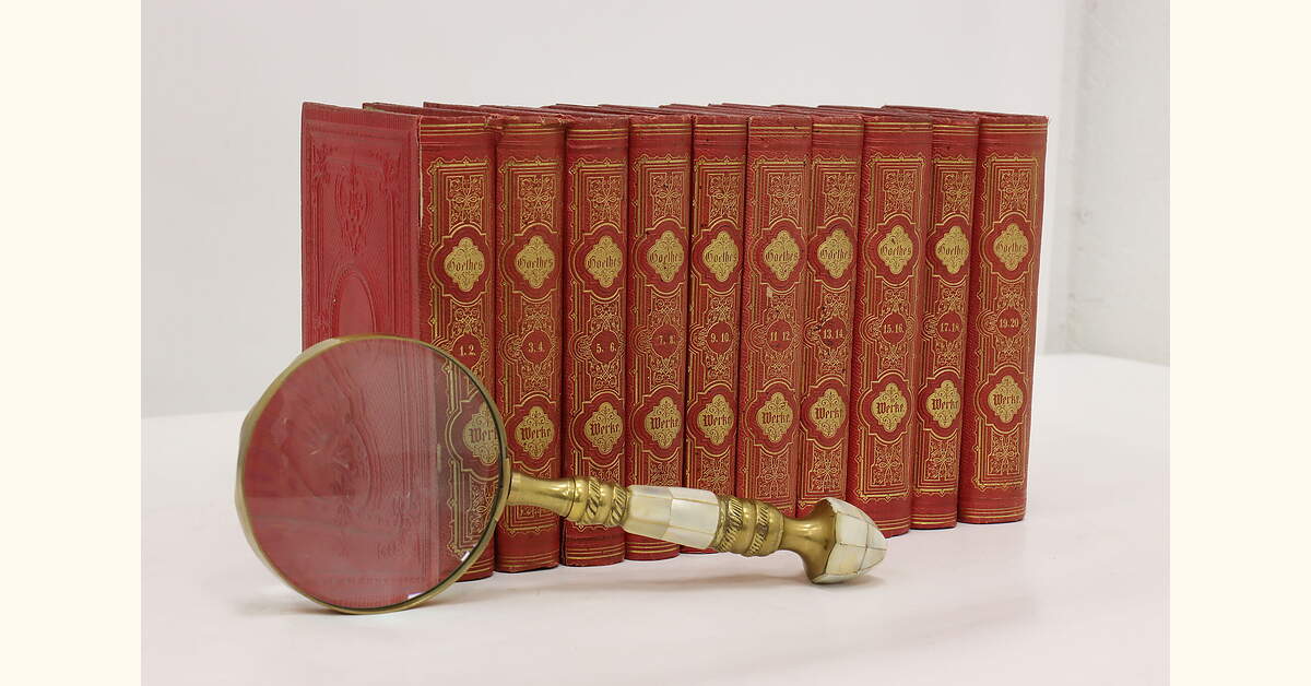 Set of 10 Antique 1871 German Goethe Books