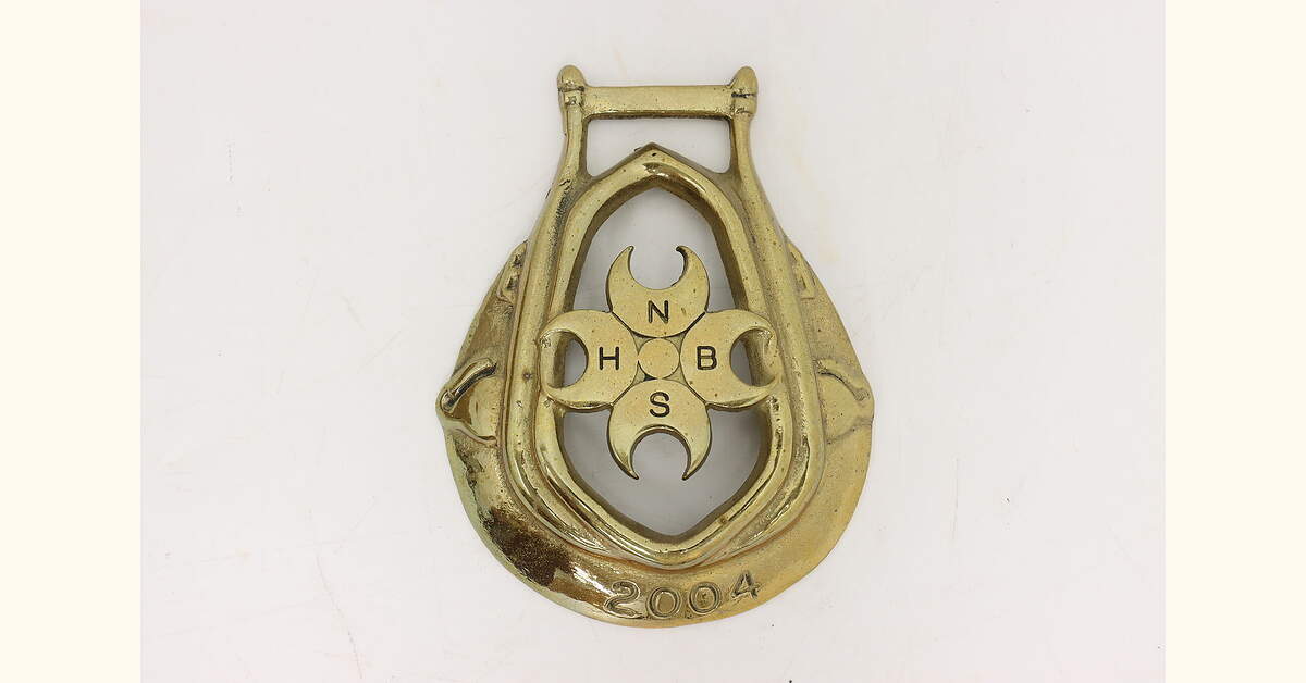 Horse Vintage Brass Harness Medallion, National 2004