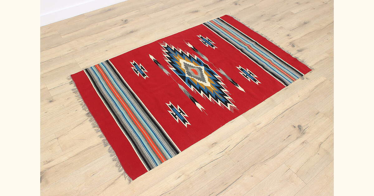 Chimayo Design Vintage Woven Wool Southwest Blanket