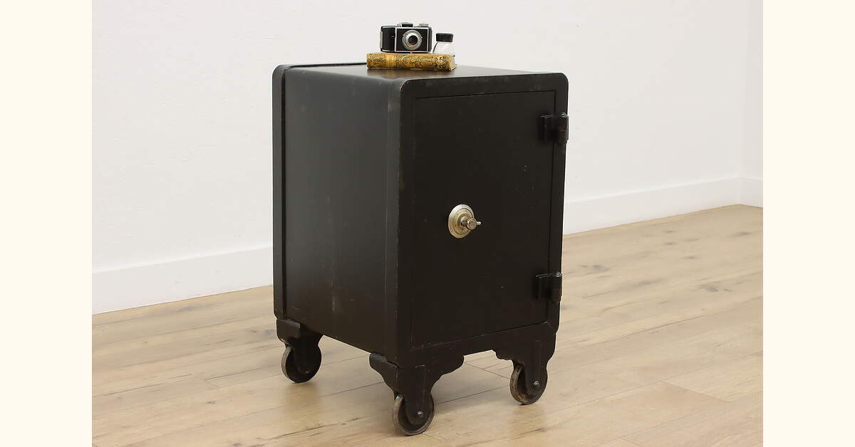 Victor Antique Cast Iron Combination Lock Victorian Safe