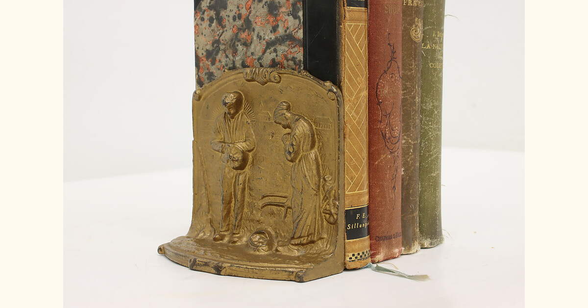 The Angelus after Millet Antique Iron Bookend
