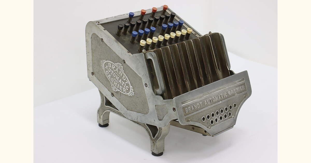 Automatic Cashier Antique Aluminum Coin Counter, Brandt