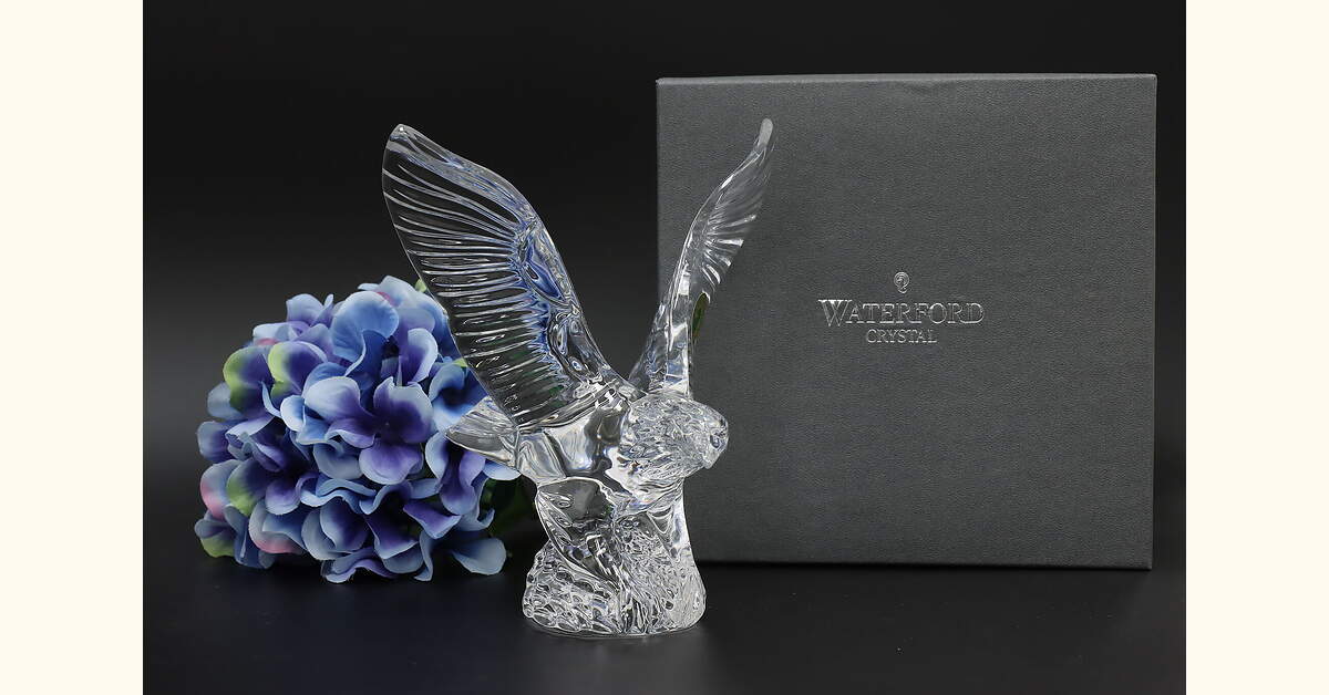 Irish Vintage Waterford Crystal Eagle Sculpture & Box