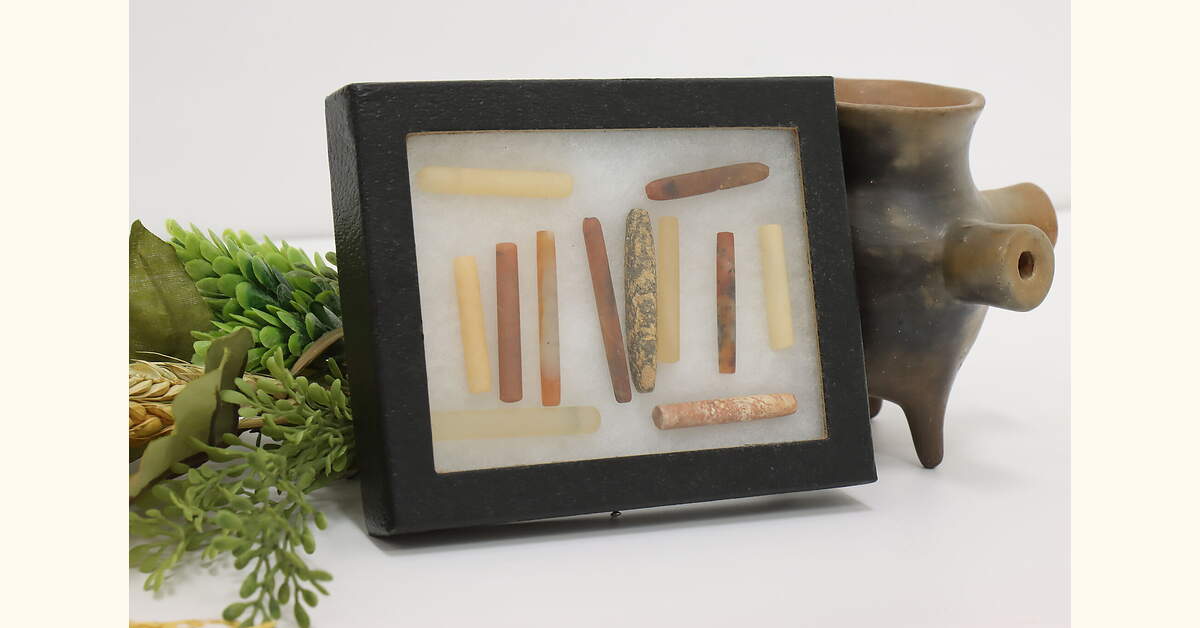 Indigenous Antique Stone Artifacts Collection in Case