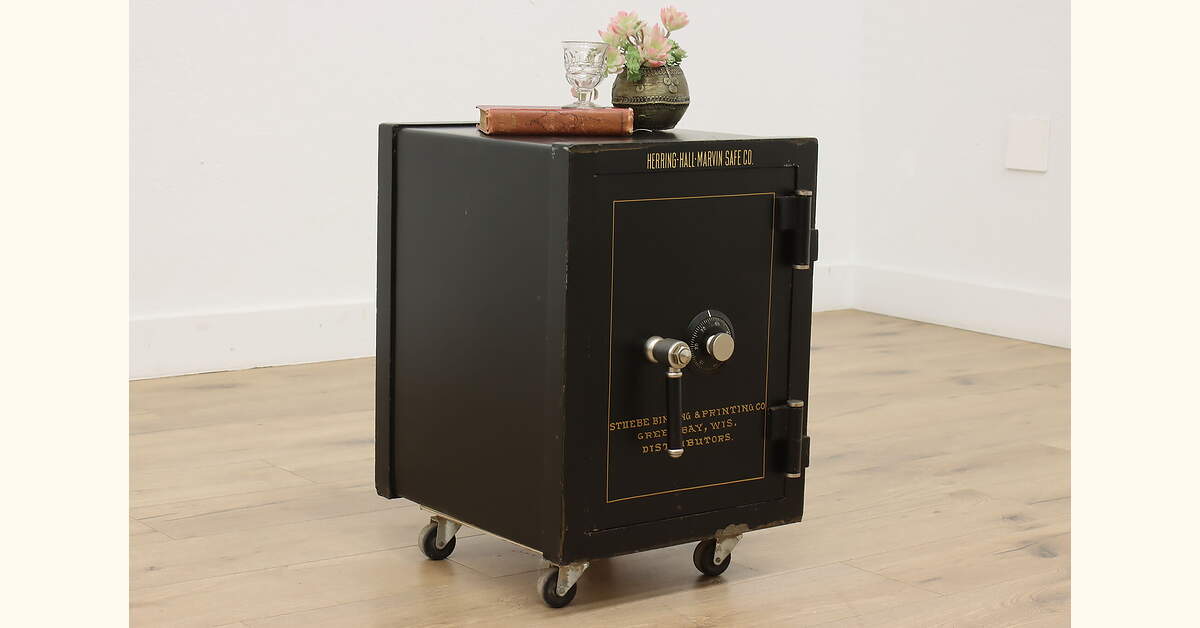 Victorian Antique Combination Lock Iron Safe, Herring Hall
