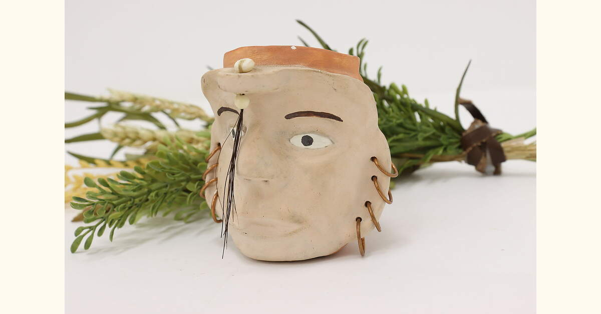 Native American Choctaw Handmade Pottery Figure, Kaniatobe