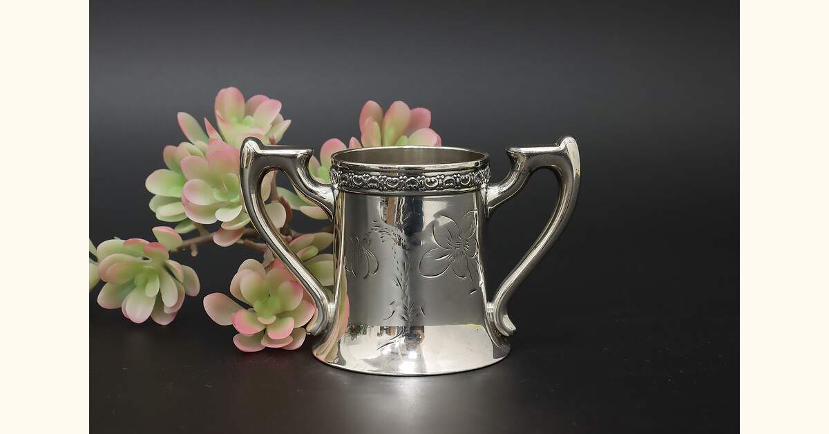 English Antique Silverplate Wedding Toasting Cup Sheffield