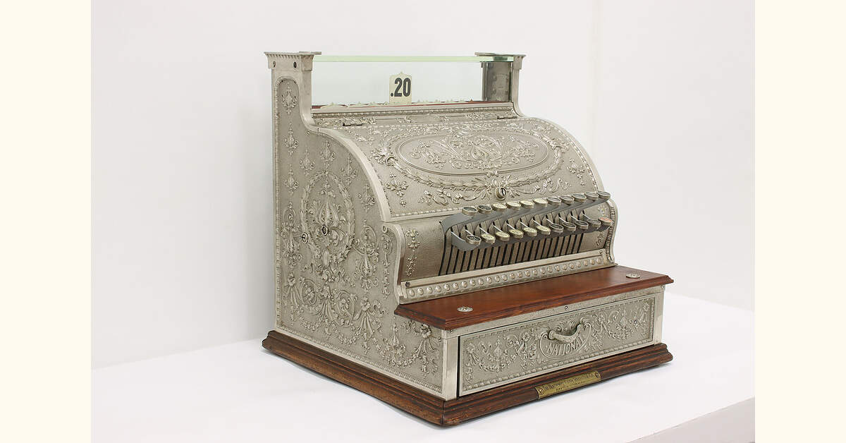 National Antique Victorian Nickel Candy Store Cash Register