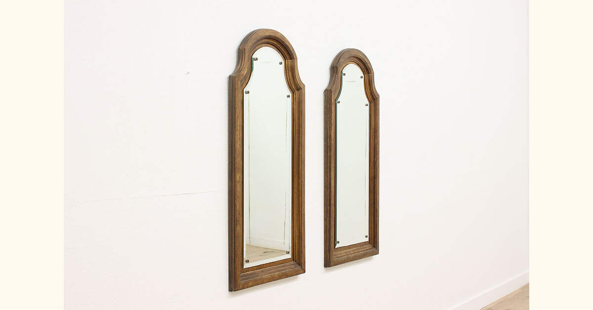 Pair of Traditional Vintage Chestnut Hall or Entry Mirrors