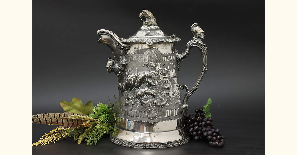 Victorian Antique Silverplate Water Pitcher Eagle Kaufmann